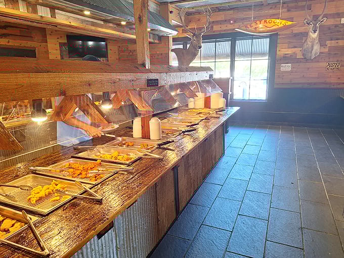 This buffet line isn't just food&mdash;it's a choose-your-own-adventure story where every ending is delicious and involves stretchy pants.