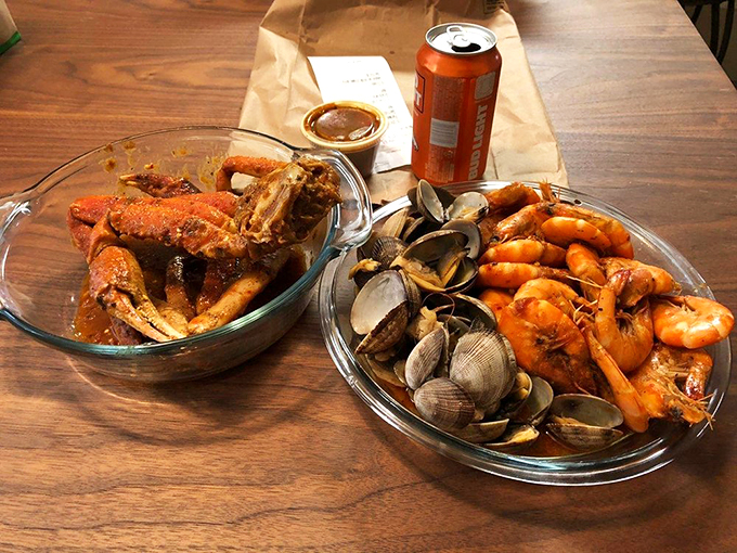 Three bowls of oceanic treasure. The kind of spread that makes you want to text photos to friends just to make them jealous.