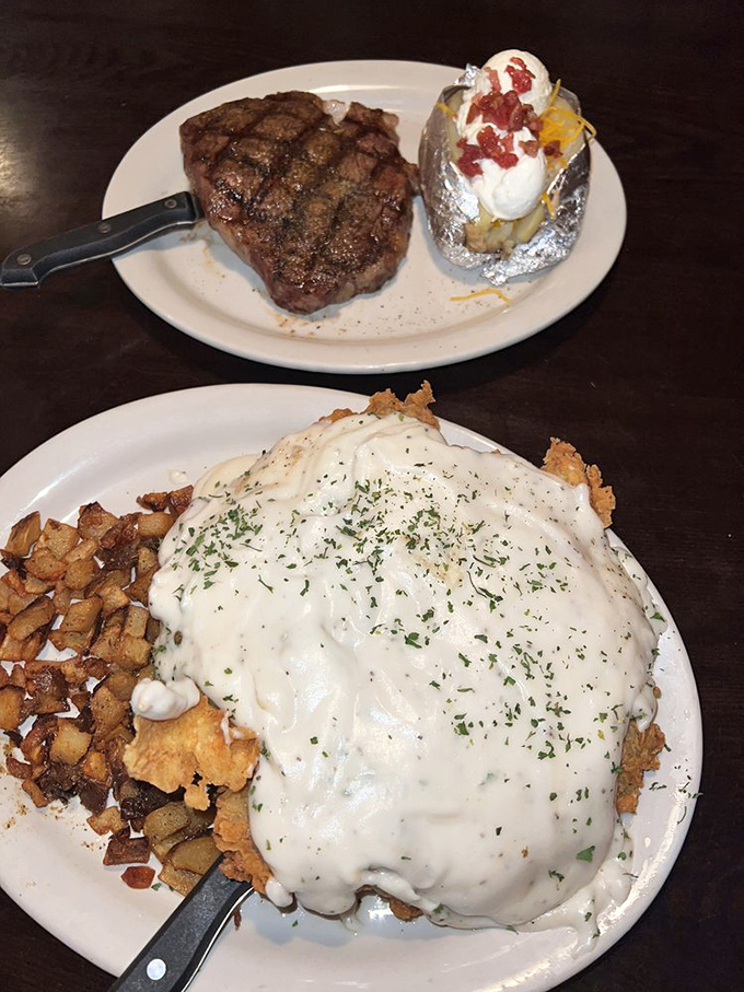 When you can't decide between chicken fried steak and ribeye, the correct answer is always "both, please."