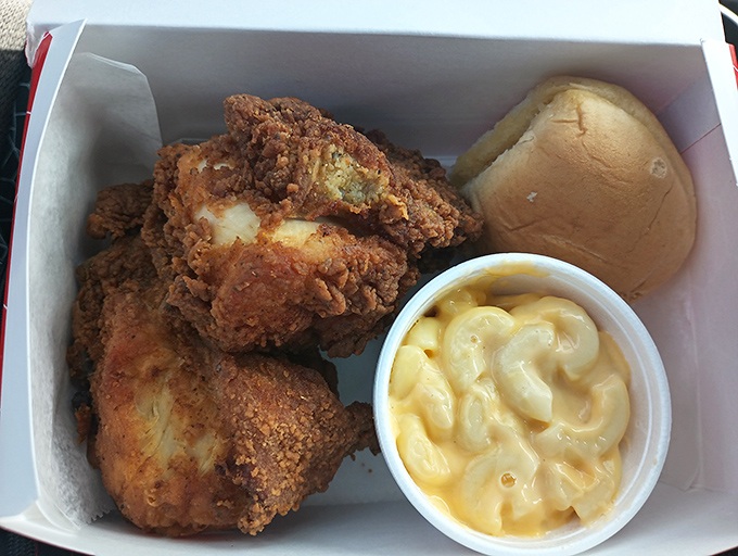 Crispy chicken meets creamy mac and cheese &ndash; a partnership more perfect than Bogart and Bacall in their prime.