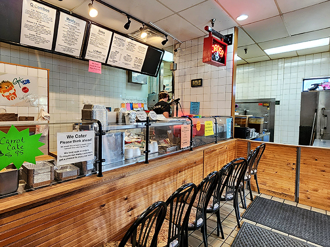 Where the magic happens! This counter is the gateway to flavor town, staffed by BBQ wizards ready to make your meaty dreams come true.