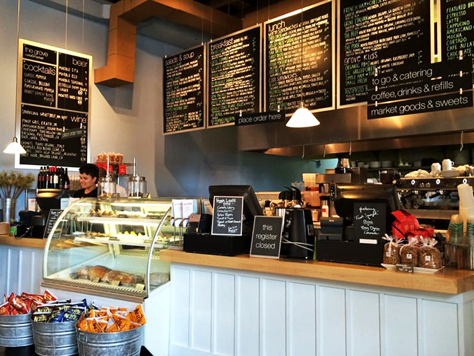 Behind this counter, breakfast dreams come true. The pastry case alone should be registered as a local landmark.