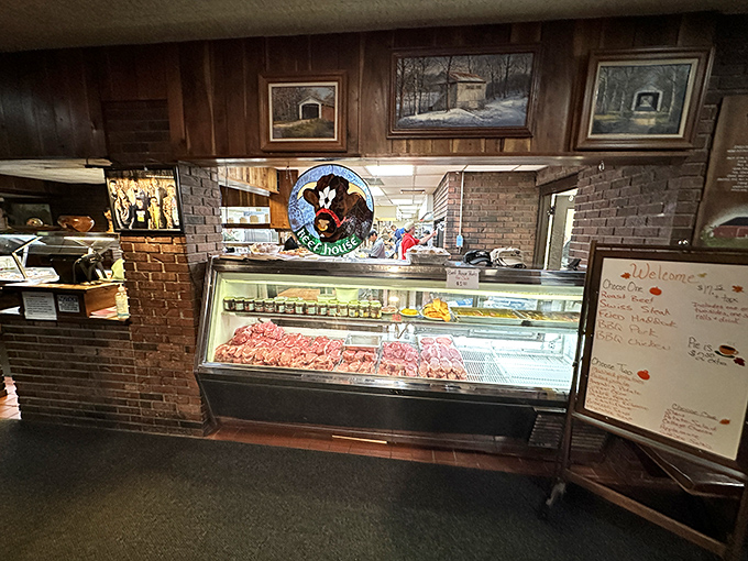 The meat case reveals the stars before they take the stage. Like Broadway for beef, these cuts await their moment in the spotlight.