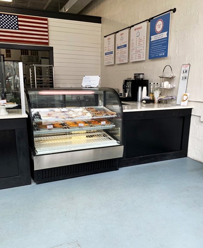 The counter setup is refreshingly simple&mdash;no distractions from the serious business of selecting your perfect pie partner.