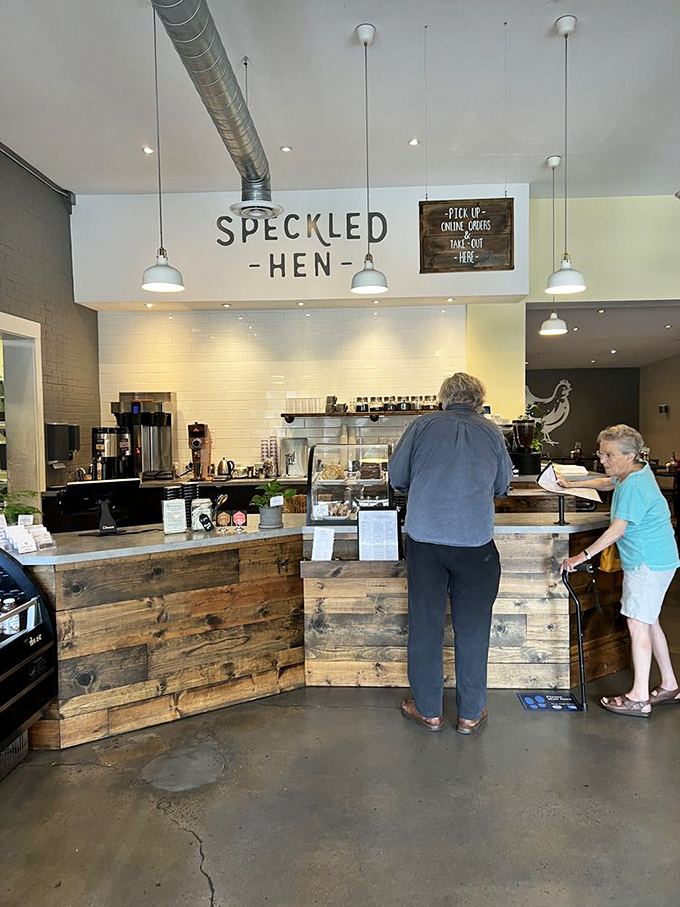 Where breakfast dreams begin: a counter crafted from reclaimed wood that tells stories with every grain. Order here for happiness on a plate.