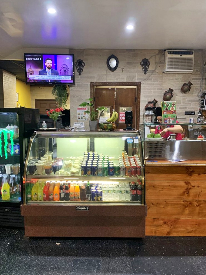 The dining area sports decorative sombreros and colorful papel picado &ndash; festive touches that transport you south of the border.