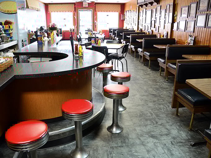 Classic counter seating where regulars have been solving the world's problems over coffee since before your parents met.