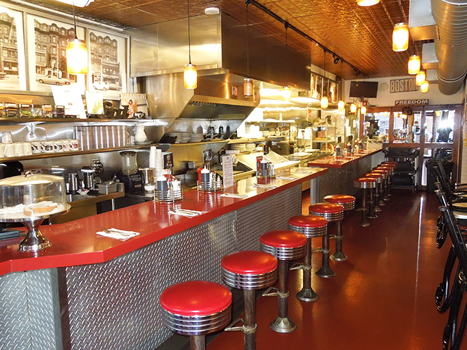 The counter at Charlie's&mdash;where solo diners are never alone and the rhythm of short-order cooking becomes culinary theater.
