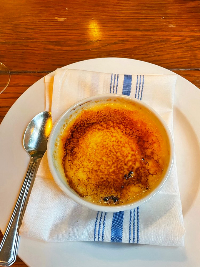 This cr&egrave;me br&ucirc;l&eacute;e isn't just dessert&mdash;it's a tiny masterpiece with a perfectly cracklable top that makes breaking into it pure therapy.