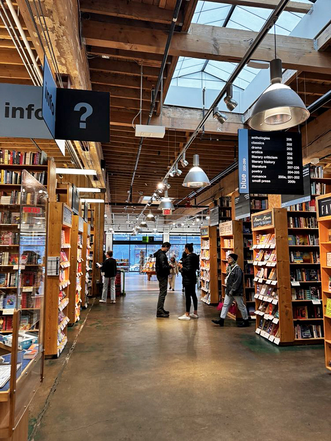 Beneath exposed wooden beams and industrial lighting, browsers become temporary residents in this republic of readers, united by the pursuit of stories.