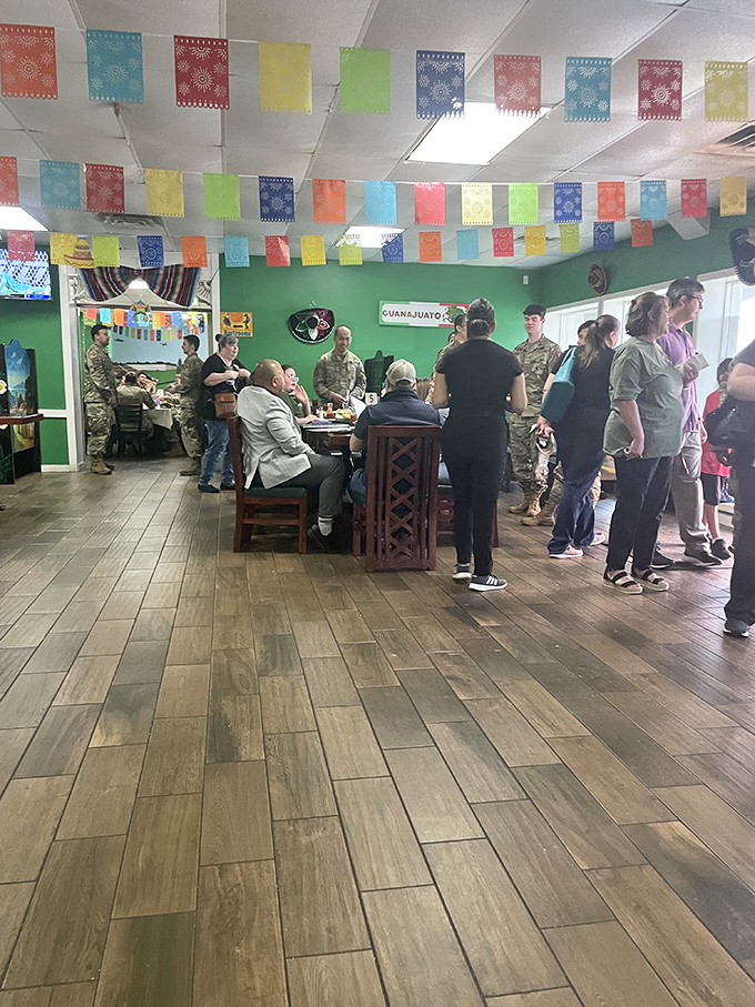 The colorful papel picado flags overhead aren't just decoration&mdash;they're a promise that the fiesta is about to begin on your plate.
