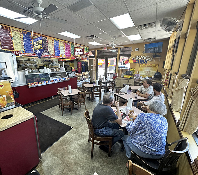 The dining room doubles as a sanctuary where sandwich devotees gather to worship at the altar of proper bread-to-filling ratios.