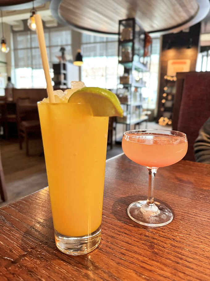 Cocktail hour done right&mdash;a tall, sunshine-yellow refresher and a delicate pink concoction in a coupe glass. Sipping these feels like an instant vacation.