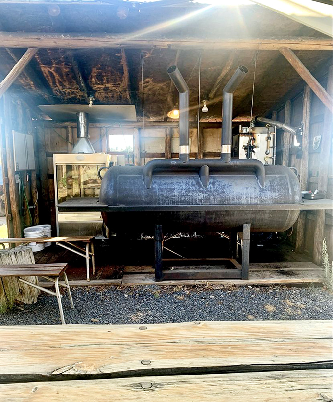 The heart of the operation: a massive smoker where meat transforms from ordinary to legendary through time, smoke, and patience.