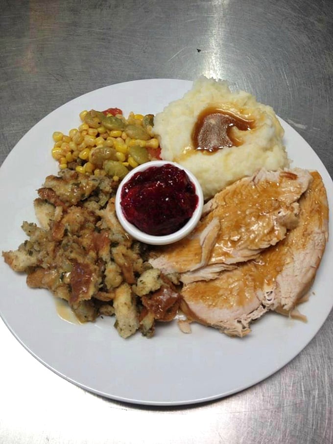Thanksgiving on a plate, minus the family drama. Turkey, stuffing, mashed potatoes, and cranberry sauce&mdash;a year-round celebration of gratitude.