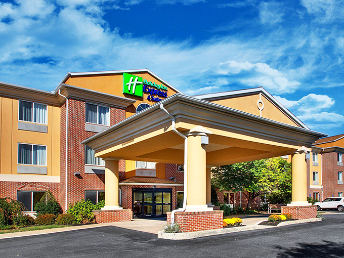 A familiar hotel sign means even visitors can feel at home in Lititz, where modern conveniences blend surprisingly well with historic surroundings.