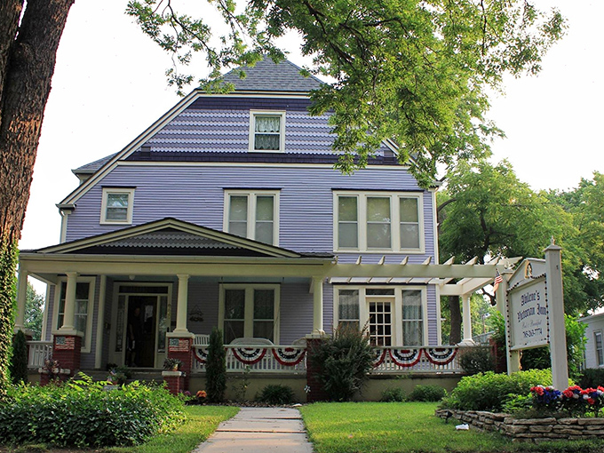 The Victorian Inn's purple splendor offers a colorful alternative to cookie-cutter hotel chains. Those wraparound porches were social media before social media existed.