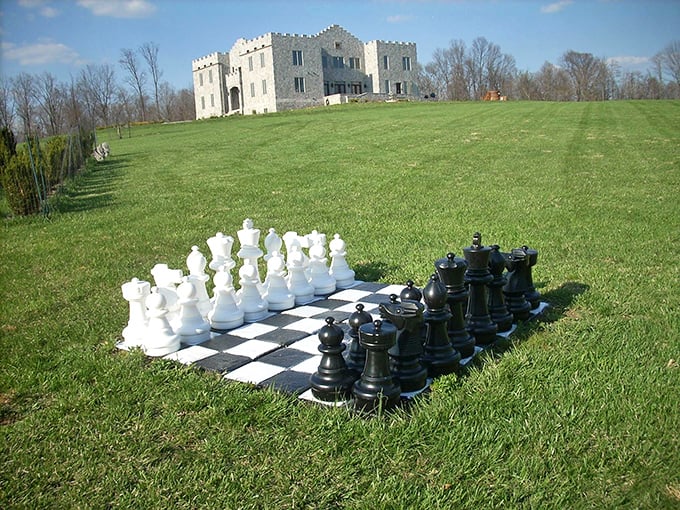 Chess becomes a full-body workout on this lawn-sized board. "Knight takes pawn" has never been so literal&mdash;or required so many steps.