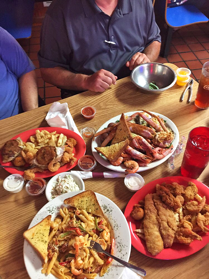 Not so much a meal as a seafood festival on a table. This spread would make Poseidon himself put in a reservation.
