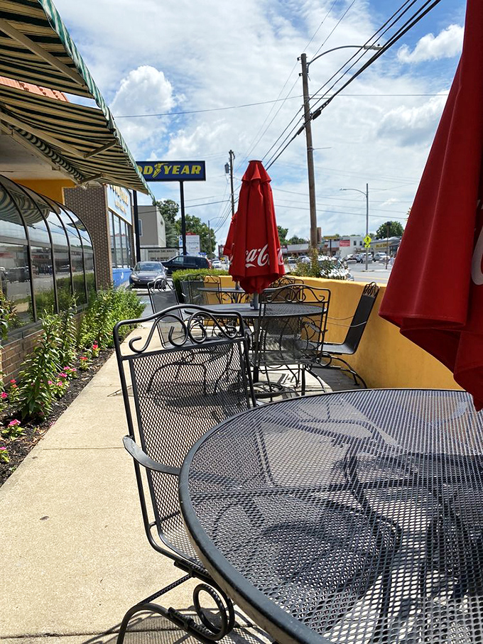 The outdoor seating area offers fresh air, people-watching, and the perfect excuse to linger over one more margarita on a Pennsylvania afternoon.