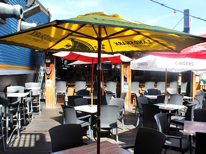 Sunshine, fresh air, and the promise of seafood—Cooper's outdoor seating area offers the perfect maritime experience, minus the seagulls stealing your fries.