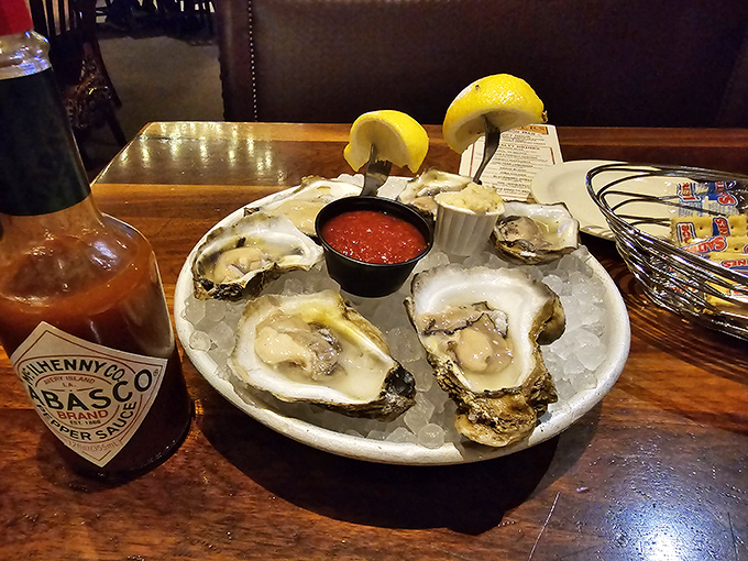 Fresh oysters on ice—nature's perfect appetizer. Just add lemon, cocktail sauce, and friends who aren't quick enough to grab the last one.