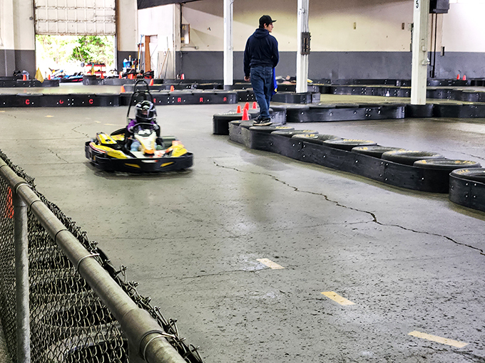Track marshals keep watchful eyes as drivers navigate the course. Like traffic cops who actually want you to have a good time.