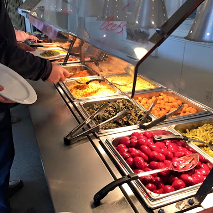 The buffet line&mdash;a parade of Southern classics where vegetables somehow taste better than they do anywhere else on earth.