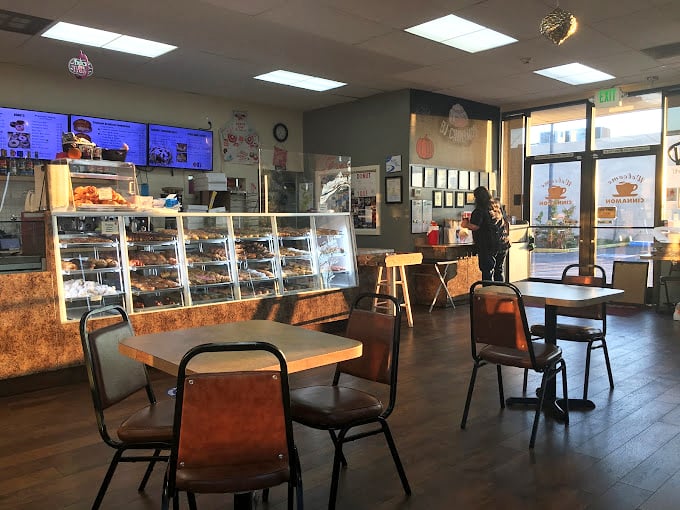 Simple tables, no-nonsense chairs&mdash;because when the pastries are this good, you don't need fancy surroundings to enhance the experience.