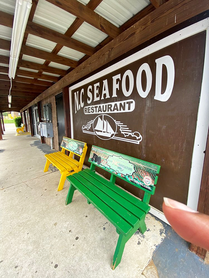 The sign says it all&mdash;N.C. Seafood Restaurant. No pretentious names needed when your reputation speaks volumes louder than any clever wordplay could.
