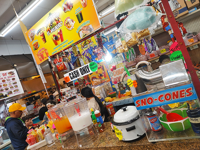 Snack corner offers a tropical escape with colorful fruit drinks that taste like vacation, even on Portland's rainiest days.