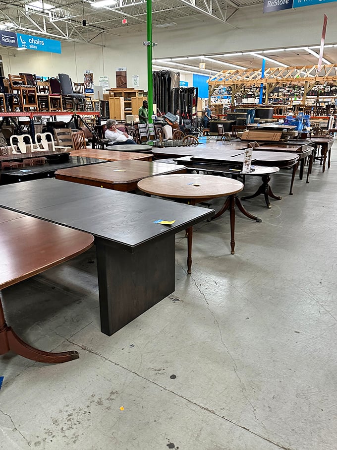 The desk and table section: workplace solutions that witnessed decades of homework assignments, family dinners, and probably a few holiday arguments.