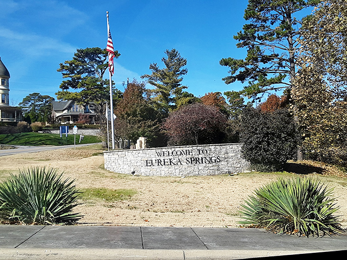 The welcome sign may be simple, but it marks the threshold to a town that's anything but ordinary&mdash;a stone greeting to a stone-filled wonderland.