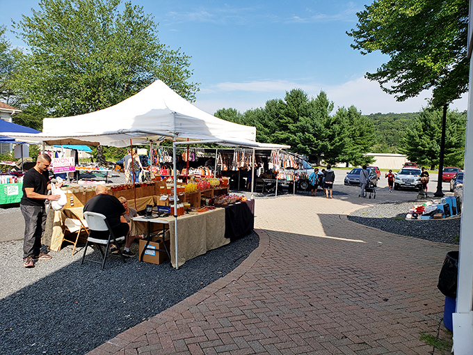 Pocono Bazaar's tree-lined market creates the perfect atmosphere for unhurried browsing &ndash; retail therapy with actual therapy included.