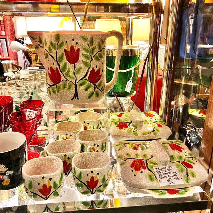 Delicate tulip-patterned ceramics that would make your grandmother nod approvingly while whispering, "They don't make them like this anymore."