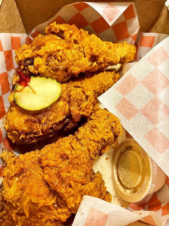 The relaxed dining area offers the perfect stage for the main event. Red walls and mood lighting make everything&mdash;and everyone&mdash;look better.