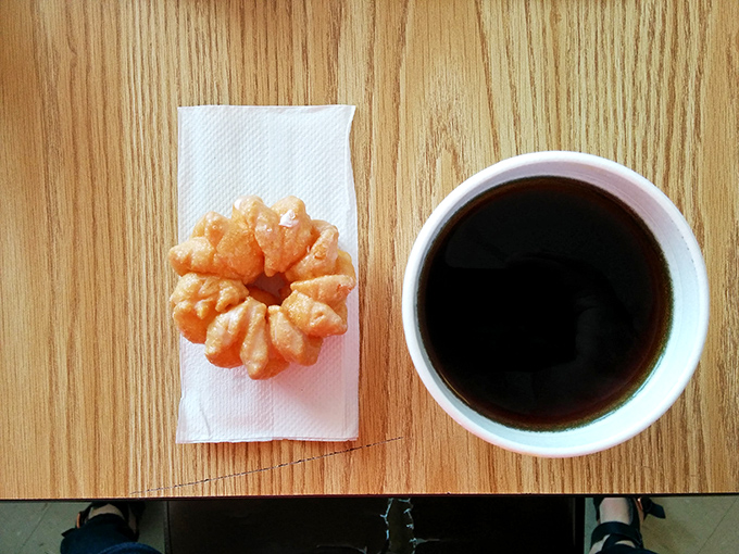 The classic pairing: no-nonsense coffee meets simple donut. Like Bogart and Bacall, but with more sugar.