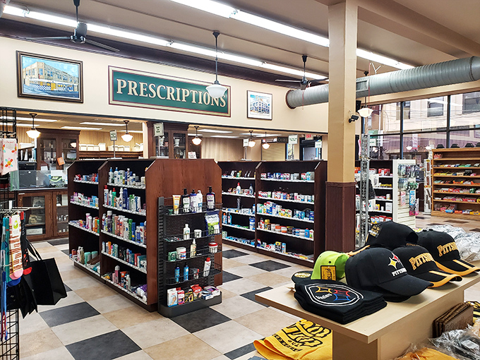 The vintage pharmacy section reminds us that Lincoln's serves a different kind of medicine now: comfort food that heals the soul.