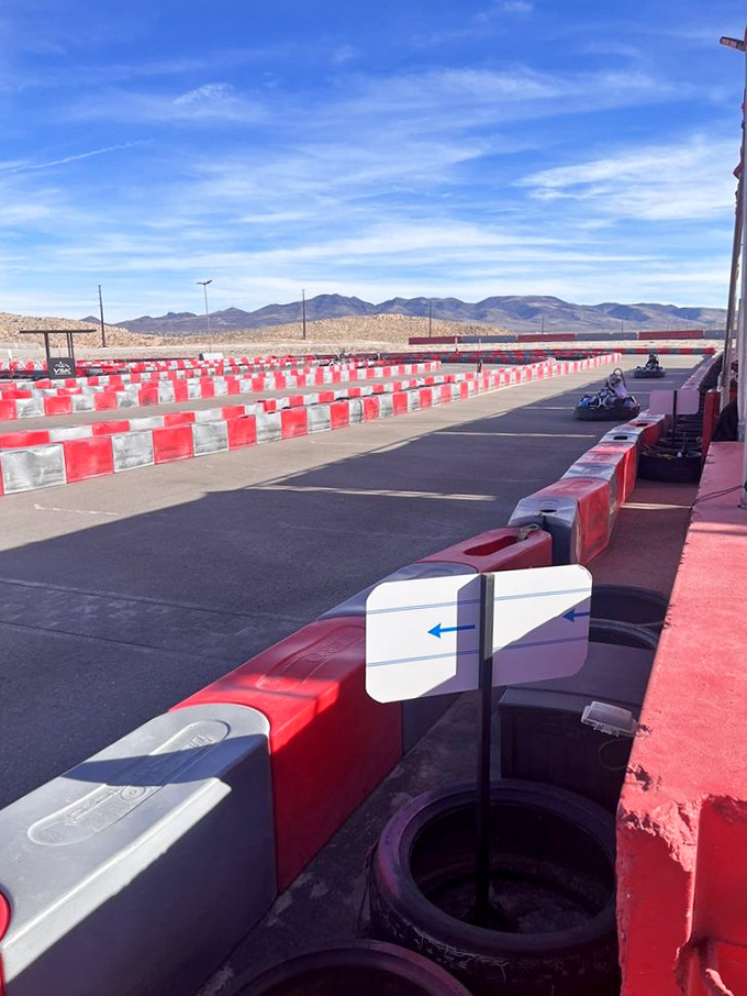 The track awaits its next victims&mdash;I mean, drivers. Those red and white barriers have witnessed countless racing dreams and occasional spin-outs.