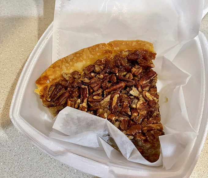 Pecan pie that would make your Southern grandmother both proud and jealous. Those nuts form a sweet, crunchy constellation atop a perfect custard universe.