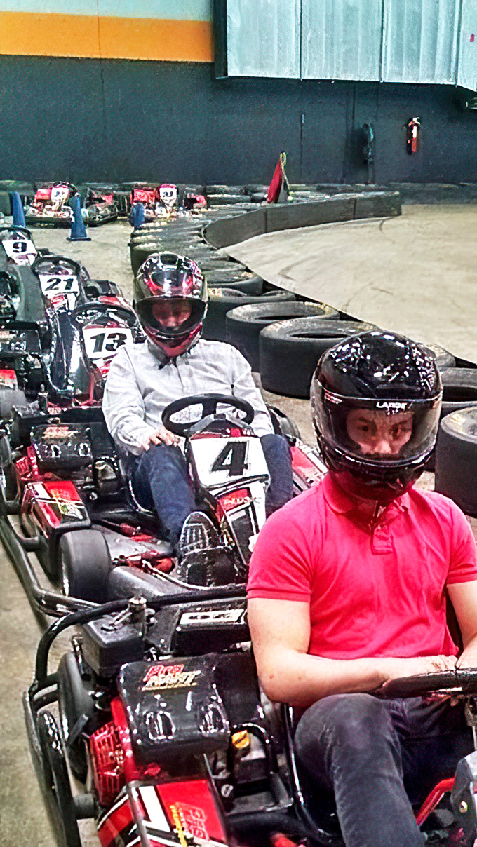 The lineup of destiny. That pre-race moment when everyone's still friends, before the first corner turns them into temporary rivals.