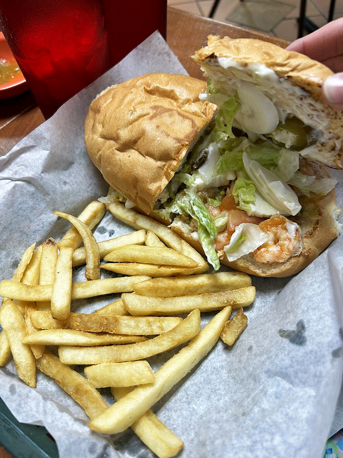 The torta &ndash; Mexico's answer to the sandwich hall of fame, proving that sometimes bread exists solely to deliver shrimp to your face more efficiently.