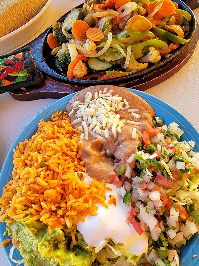 Sizzling veggie fajitas that could convert carnivores. This colorful medley proves vegetables can party just as hard as their meaty counterparts.