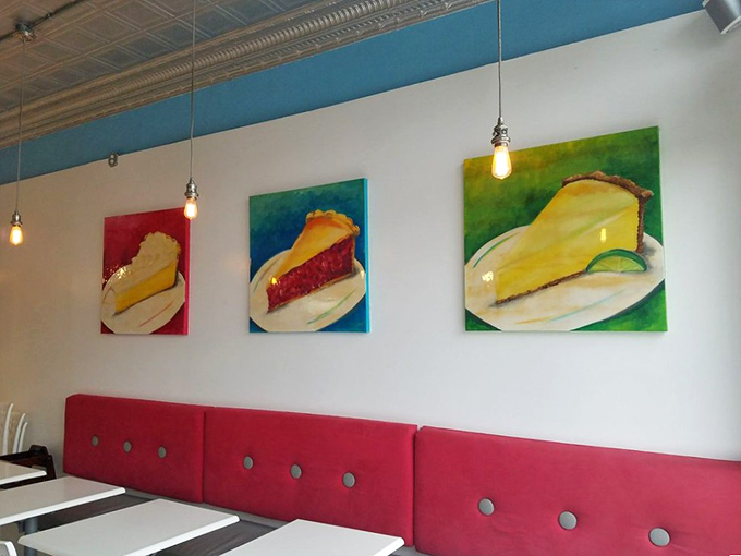 Pie artwork that makes you hungry just by looking at it. These paintings aren't just decoration&mdash;they're previews of coming attractions.