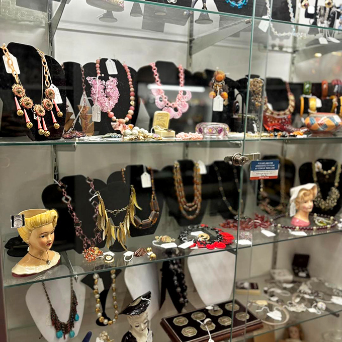 Behind glass, estate jewelry and vintage accessories await their second act&mdash;these aren't just necklaces and brooches, but wearable pieces of history.