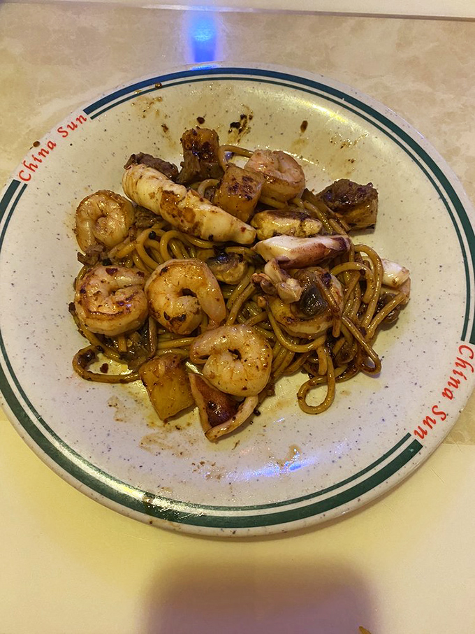 Lo mein noodles tangle with plump shrimp in a savory sauce&mdash;a relationship more satisfying than most dating app matches.