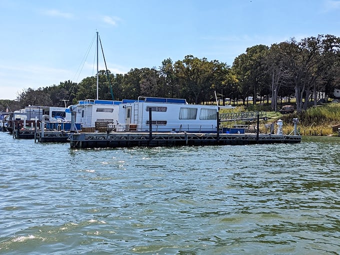 Floating neighborhoods where everyone waves. These houseboats offer proof that sometimes the best address doesn't include a street number.