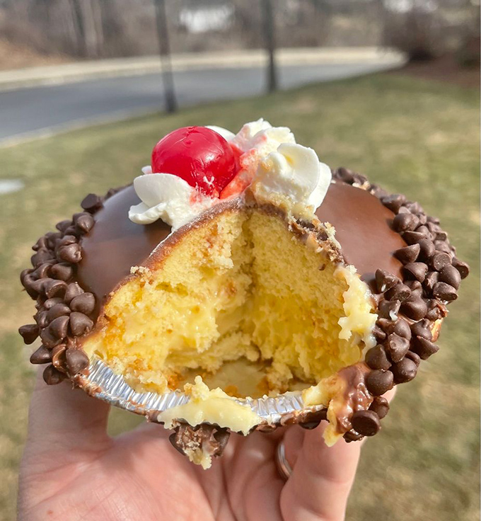 This isn't just Boston Cream pie&mdash;it's Boston Cream pie that's been elevated to art form, complete with chocolate ganache frame and cherry on top.
