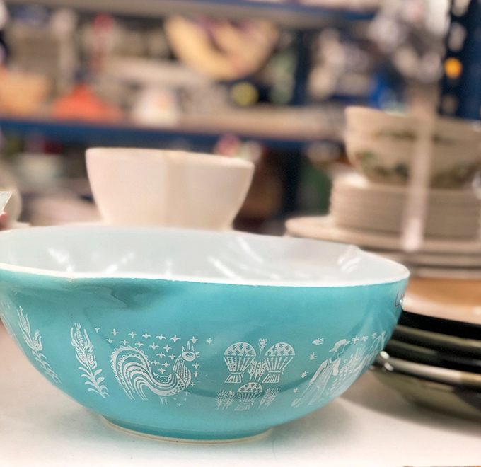 That unmistakable Pyrex blue&mdash;this mid-century mixing bowl has survived countless Thanksgiving preparations and is ready for yours.