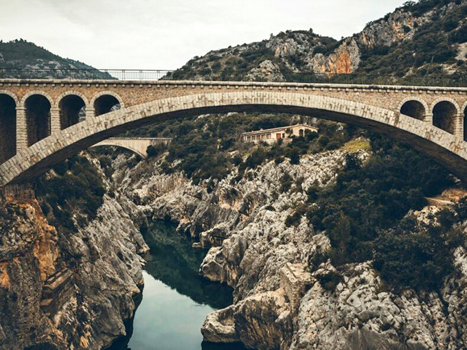 This dramatic stone bridge spans a rocky gorge near Helen. Mother Nature's architecture rivals anything humans have built in town.